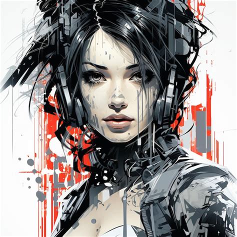 Premium Photo Sexy Cyberpunk Art White Background Premium Photo Sexy Cyberpunk Art White Background
