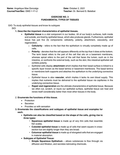 SOLUTION Week Laboratory Exercise Fundamental Types Of Tissues Integumentary System Studypool