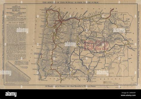 This Map Of Oregon Shows The States Highways And Includes A Mileage