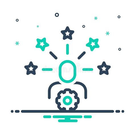 Mix Icon For Skill Building Skill And Employee Stock Vector