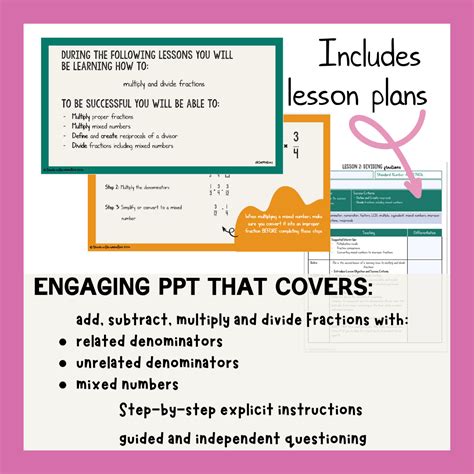 BUNDLE Multiply Divide Add And Subtract Fractions PowerPoint And Worksheets Australian