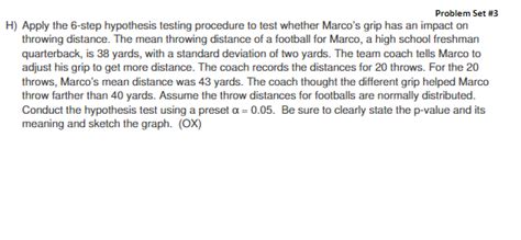 Solved H ﻿apply The 6 Step Hypothesis Testing Procedure To