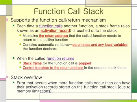 ppt function call stack and activation frame powerpoint presentation
