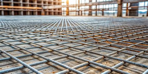 A Detailed Close Up View Of A Mesh Used For Reinforcing A Concrete Slab