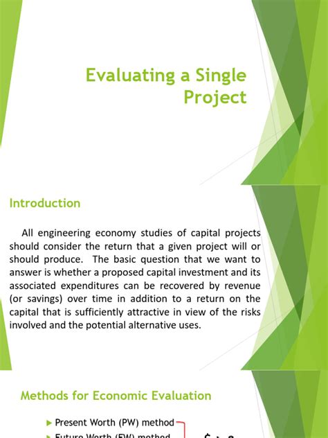 Chapter 4 Evaluating A Single Project Part 1 Pdf Internal Rate Of
