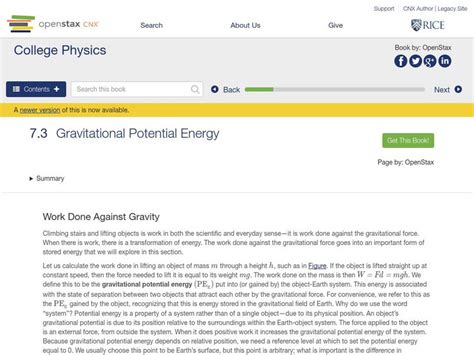 Open Stax Gravitational Potential Energy Unit Plan For 9th 10th Grade Lesson Planet