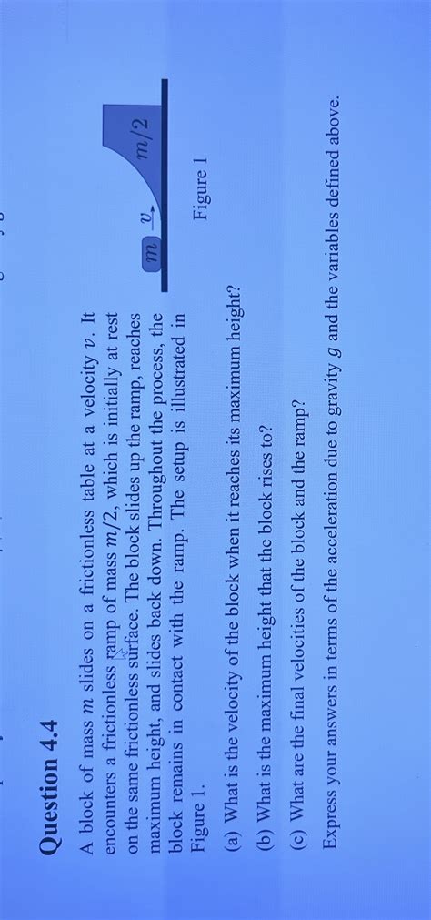 Solved Question 44a Block Of Mass M ﻿slides On A
