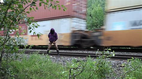 Shy Transgender Flashing By Train Tracks Gay Porn Xhamster
