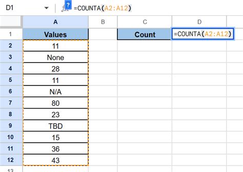 How To Use COUNTA Function In Google Sheets Sheets For Marketers