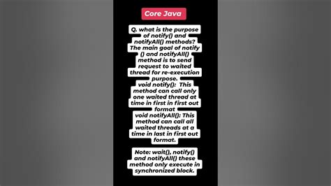Mastering Notify And Notifyall In Java Threads Core Java Synchronization Tutorial Youtube
