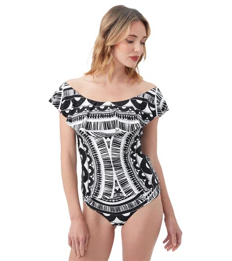 Trina Turk Womens Hula Ruffle Tankini Top At