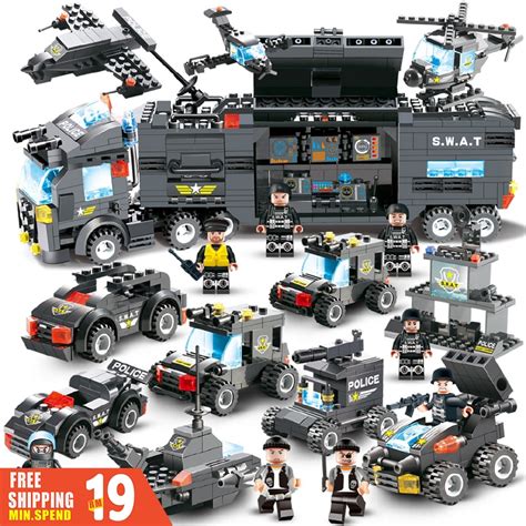 Lego บล็อกตัวต่อเลโก้ตํารวจ ขนาดเล็ก ของเล่นเสริมการเรียนรู้ สําหรับเด็ก Hiduppintar Th Thaipick