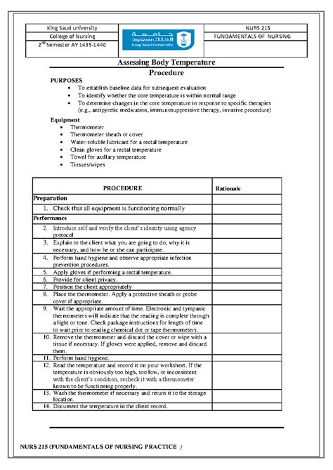 Assessing Body Temperature Pulse And Respiration College Of