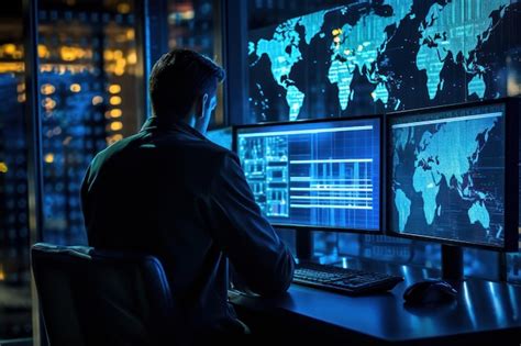 Premium Photo Photo Of A Cybersecurity Expert Analyzing Network Data Generative Ai