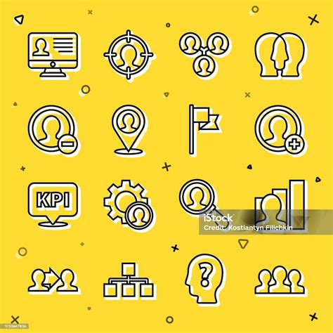 라인 사용자 그룹 생산적인 사람 계정 만들기 화면 프로젝트 팀 기반 사람이있는 위치 이력서 및 마커 아이콘 모니터링 벡터 개념에 대한 스톡 벡터 아트 및 기타 이미지