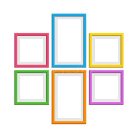 Colored Photo Frames Set Stock Vector Illustration Of Painting
