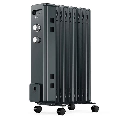 Vonhaus Oil Filled Radiator 9 Fin Electric Radiator Thermostatically Vonhaus Oil Filled Radiator 9 Fin Electric Radiator Thermostatically