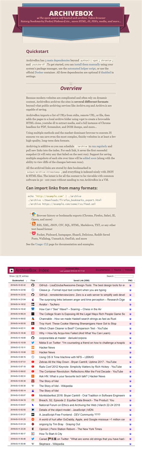 archivebox self hosted web archive bypeople