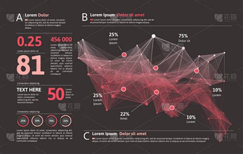 未来的信息图。信息美学设计。复杂的数据线程图形可视化。抽象数据图。向量例证 花瓣网