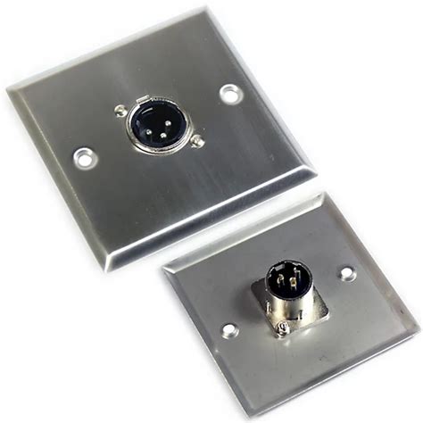 3 Pin Xlr Male Face Plate Outlet Microphone Plug Wall Module Steel Adapter