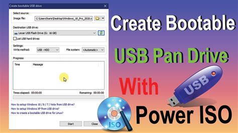 How To Use Poweriso Software To Create Bootable Usb Flash Pen Drive For Windows 7 8 10 Youtube