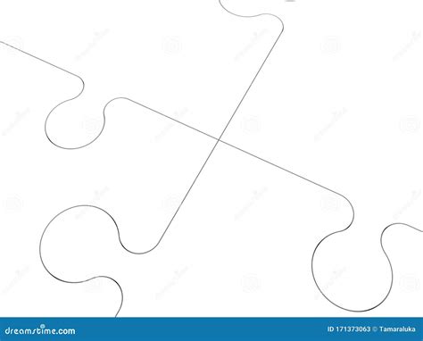 Intersection Of Puzzle Pieces In White Close Up Stock Illustration Illustration Of Join