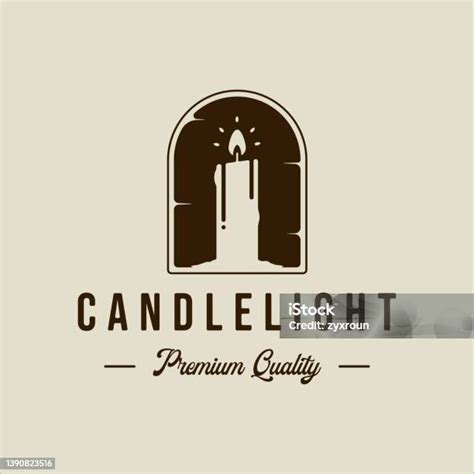 캔들 로고 빈티지 벡터 일러스트 레이 션 템플릿 아이콘 그래픽 디자인 호화스러운 복고풍 왁스 가벼운 화염 기호 또는 배지를 가진 상징 촛불 조명 장비에 대한 스톡 벡터 아트