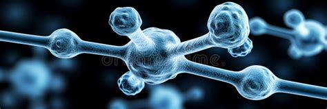 Abstract Structure With Nodes And Lines 3d Formation Interconnected Network With Bokeh