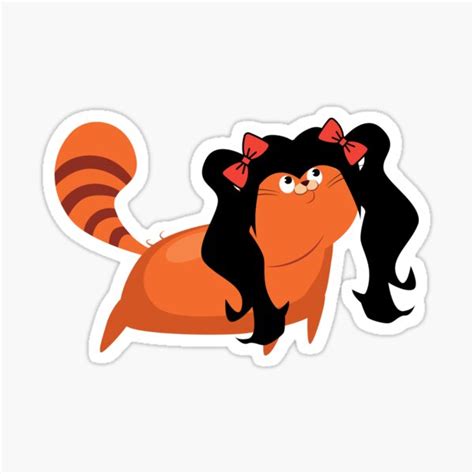 Cat With Wig Sticker By Moxdesign Redbubble