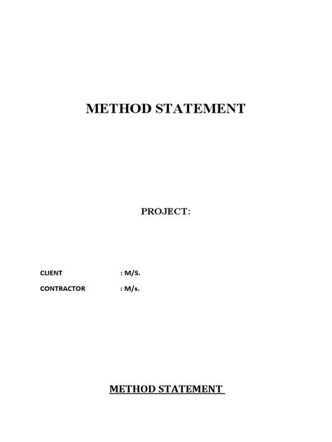 Method Statement Draft Pdf Personal Protective Equipment Safety