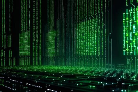 Premium Photo Binary Code Digital Background Matrix Style