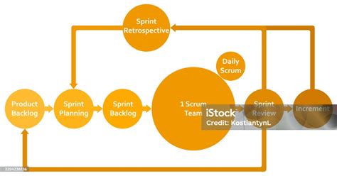 Ilustración De Scrum Framework Development Process Diagram Software