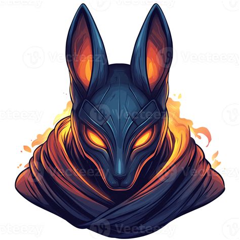 Mystical Fox Fire Glowing Eyes Fantasy Art 65754408 Png