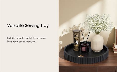Doveedosa Round Decorative Tray For Coffee Table Concrete