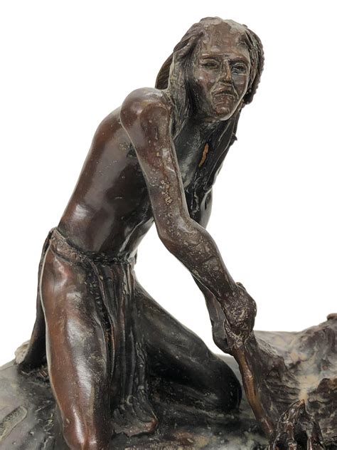 Lot After Frederic Remington Smoke Signal Bronze Sculpture