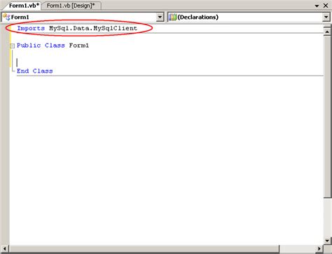 Accessing Mysql On Vbnet Part 6 Create Connection