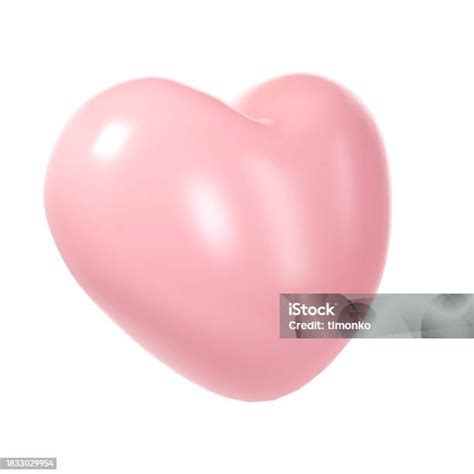 흰색 배경에 3d 핑크 광택 사랑 하트 발렌타인 데이 어머니의 날 여성의 날 결혼식 스티커 인사말 카드에 적합합니다 2월 14일 0명에 대한 스톡 사진 및 기타 이미지