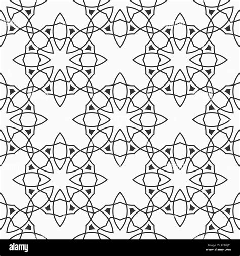 Abstract Seamless Pattern Of Intersecting Geometric Shapes Arabic Oriental Ornament Geometric