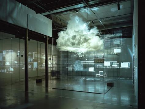 Modern Cloud Computing Data Center Premium Ai Generated Image