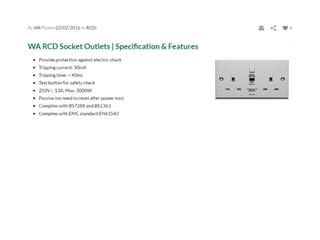 RCD Socket Outlets PDF Consumer Electronics Technology Computing