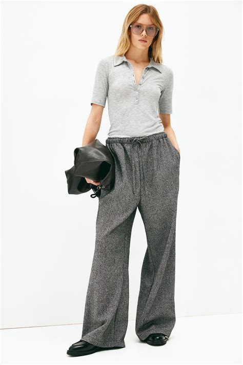 드로스트링 팬츠 다크 그레이 멜란지 여성 Handm Kr 드로스트링 팬츠 다크 그레이 멜란지 여성 Handm Kr