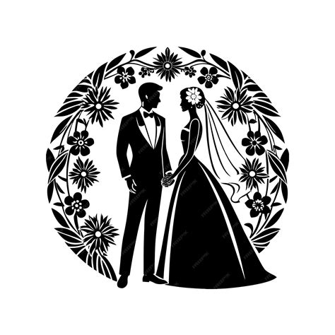 Wedding Love Silhouette Vector Premium Ai Generated Vector