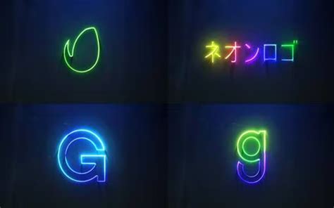 AE模板 霓虹灯发光LOGO公司标志演绎视频片头动画素材 CGgoat