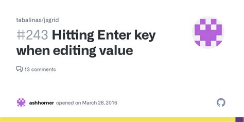 Hitting Enter Key When Editing Value Issue 243 Tabalinas Jsgrid