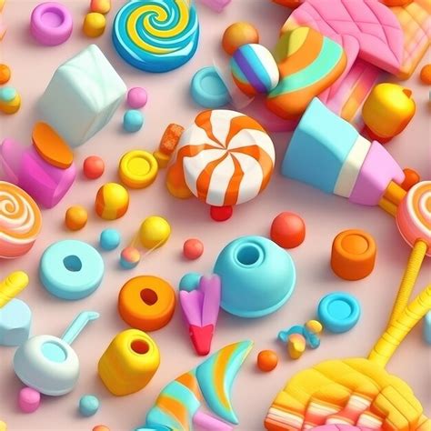 Premium Ai Image Seamless Tileable Patterns Of 3d Cartoon Elements That Are Continuous And