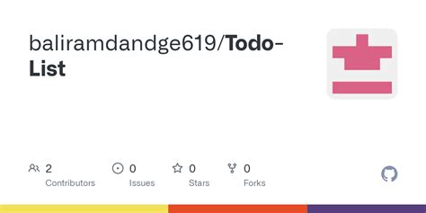 GitHub Baliramdandge Todo List