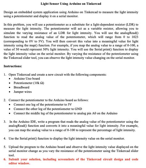 Solved Design An Embedded System Application Using Arduino