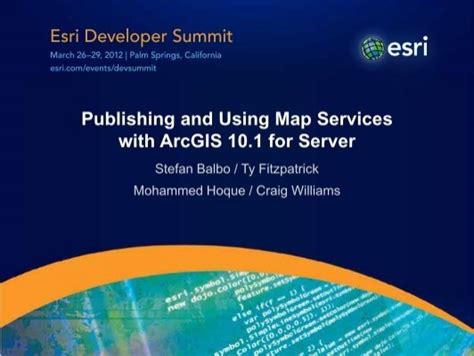 publishing and using map services with arcgis 10 1 for server