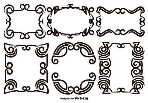 Scroll Works Design Ornamental Decorative Frames Vector Elements