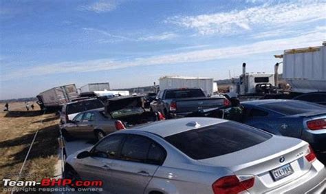 Major Pileup On Texas Highway Record 100 Vehicles Involved Team Bhp